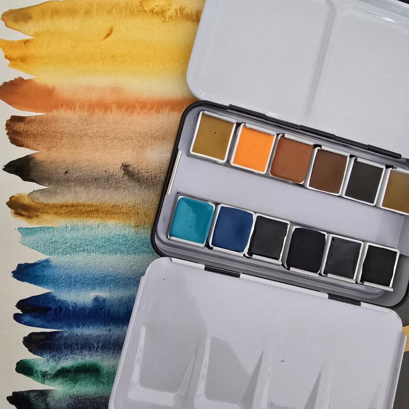 Coffret Aquarelle Marine- 12demi-godets